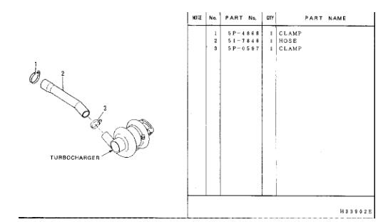 5I-7846 Turbocharger Hose For E311B 312B 3064 Engine AIR INLET AND ...