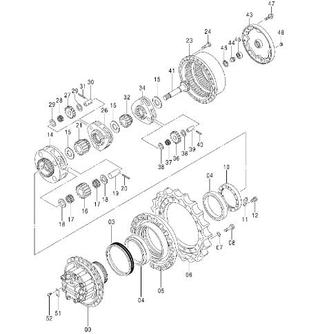 9244944 9281920 9281921 9256991 Excavator Final Drive Applied To ...