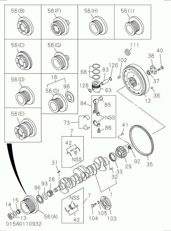 1115100743 1-11510074-3 ISUZU 6BG1 Excavator Engine Parts Metal Kit ...