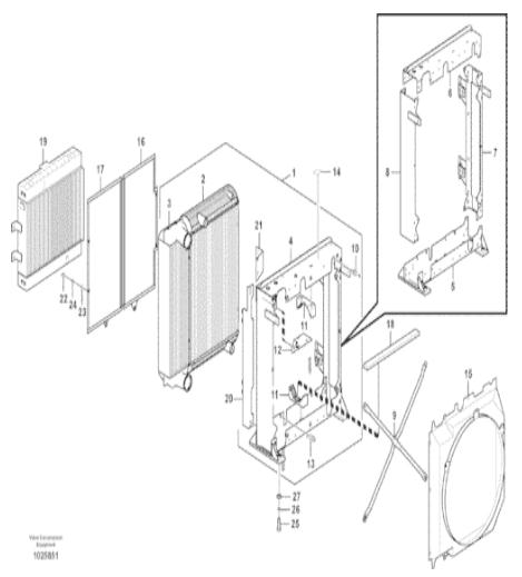 Vo-lvo Excavator Spare Parts VOE11110705 11110705 EC240B EC290B Radiator