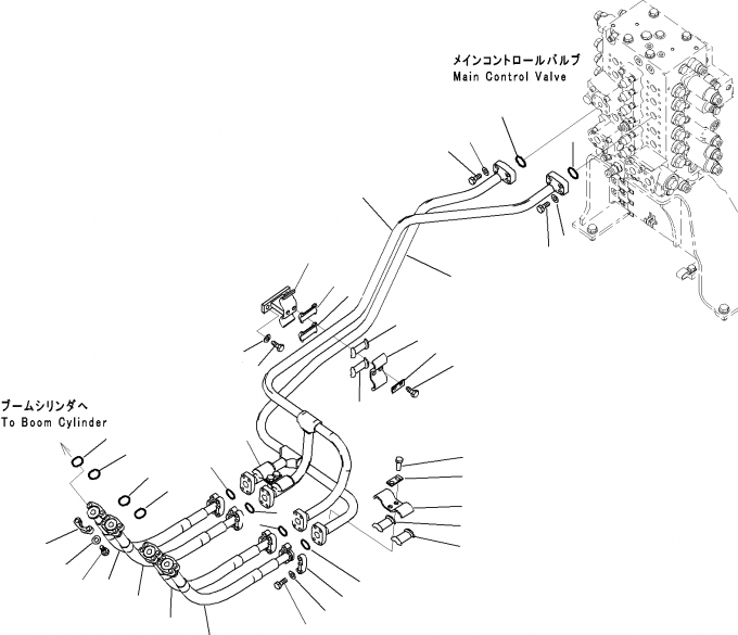 20Y-62-17480 Hose 700mm Boom Cylinder Piping Komatsu PC200