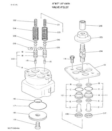 9071735 9086456 9089809 9071736 9086455 9089808 hitachi Pilot Valve ...