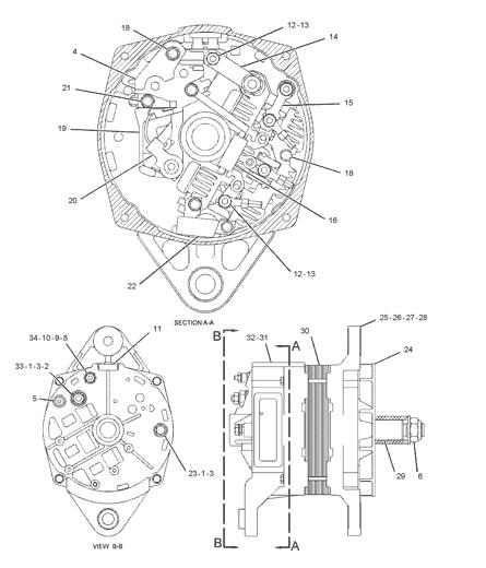 107-7977 1077977 0R8279 Charging Alternator For 330B Excavator Parts