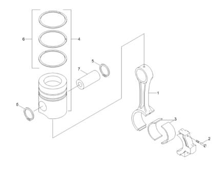 3907156 3802100 CUMMINS B3.3 Piston Kit For HYUNDAI Excavator Engine Parts