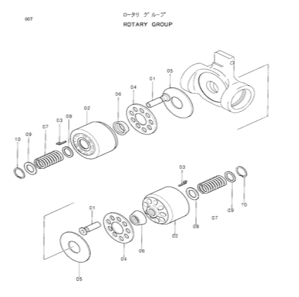 0386002 Cylinder Block For HITACHI Excavator EX60-3 A10VD43 Hydraulic ...