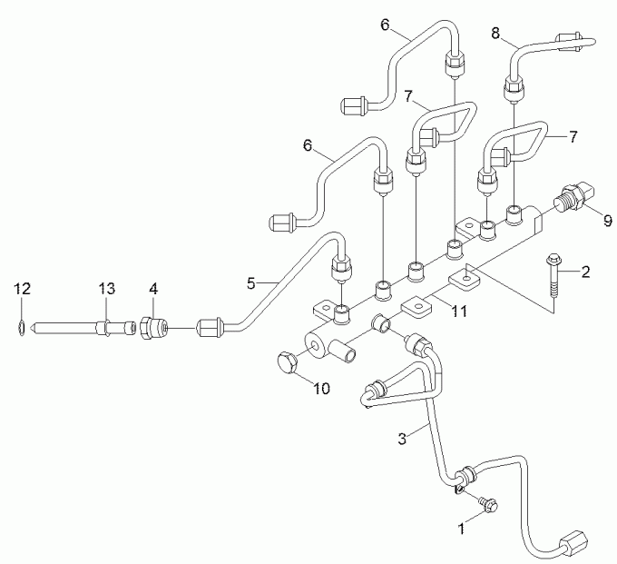 3977530 0445226042 6754-71-1210 Common Rail Fuel Manifold For Excavator ...
