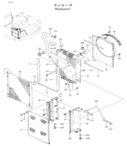 4285627 EX100-2 Hydraulic Oil Cooler Core For HITACHI Excavator Spare Parts