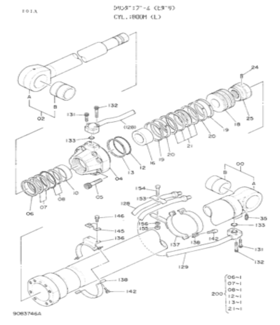 4203830 Seal Kit For HITACHI EX220 Excavator Bucket Boom Hydraulic Cylinder